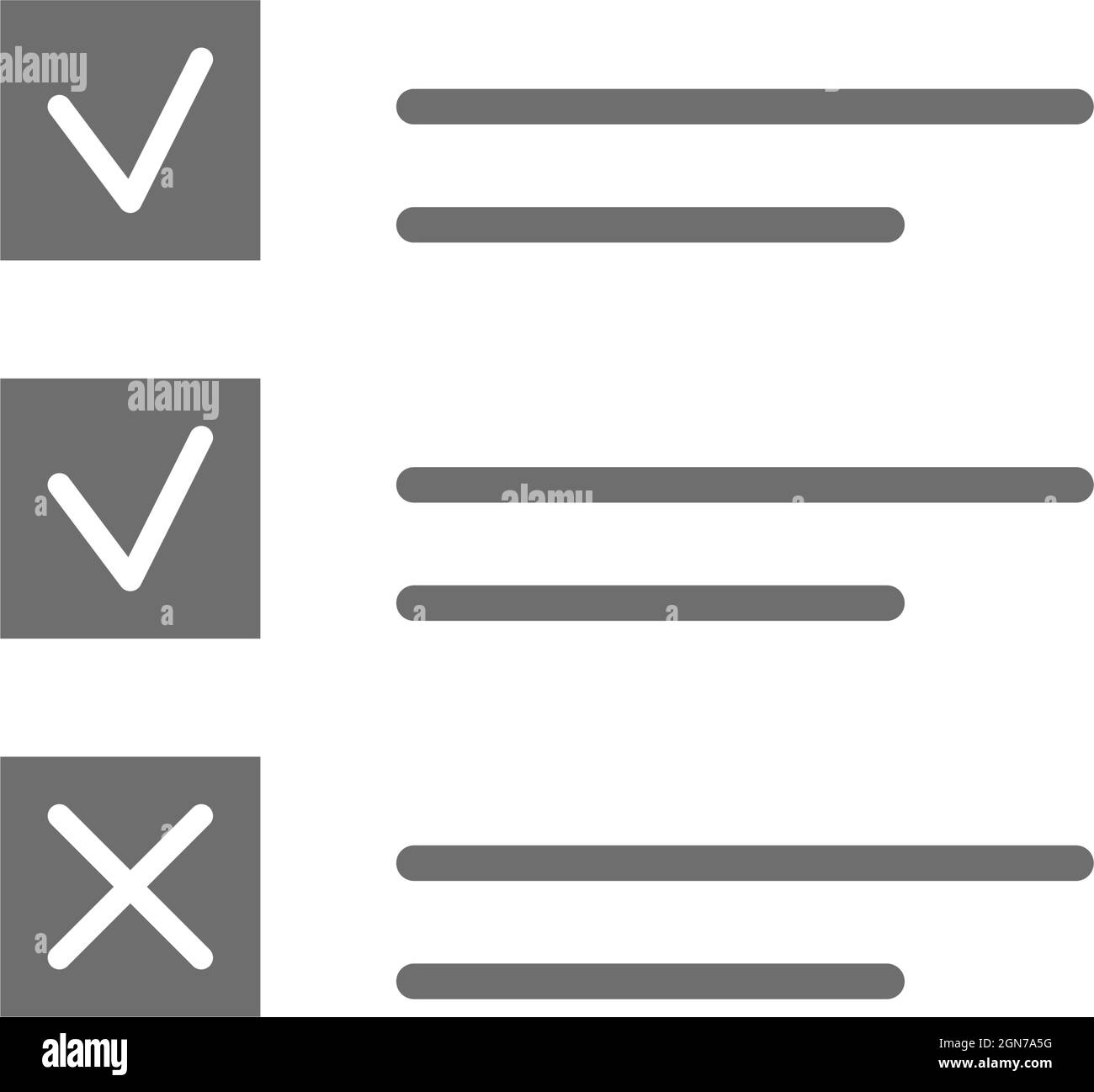 List of done and undone cases grey icon Stock Vector Image & Art - Alamy