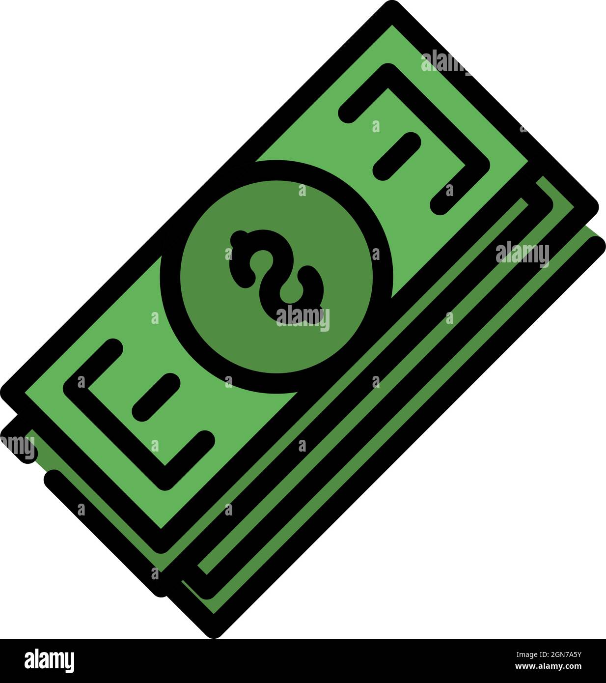 Money pack icon. Outline money pack vector icon color flat isolated ...