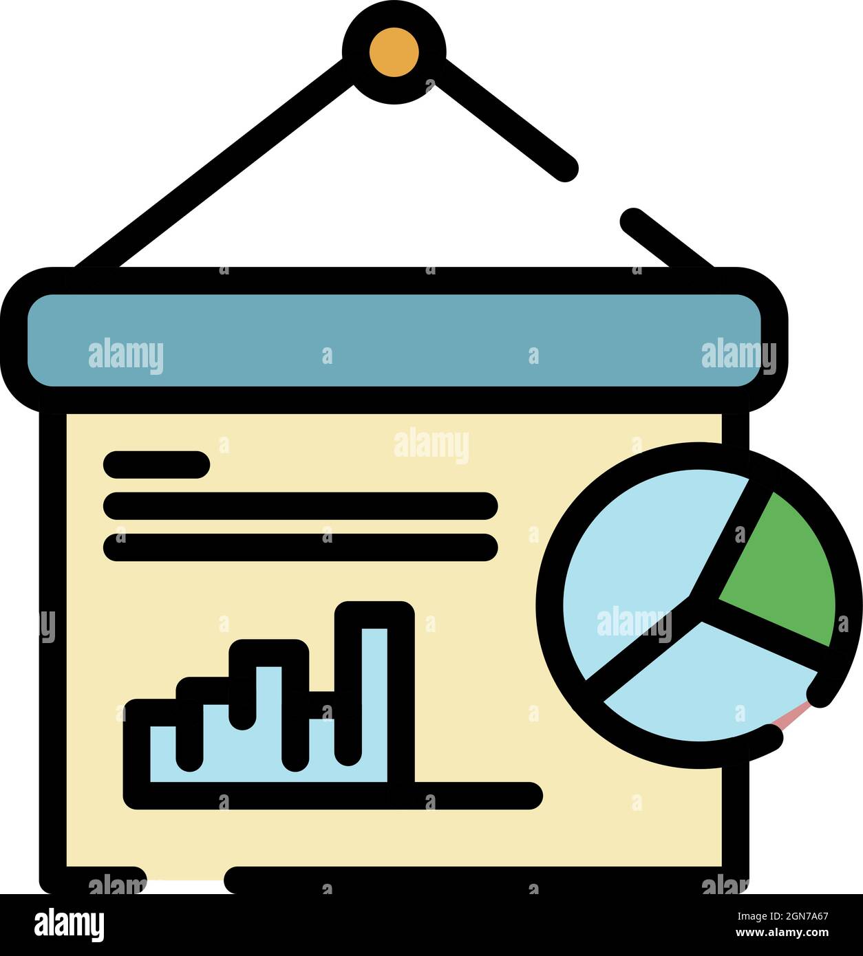 Finance graph icon. Outline finance graph vector icon color flat ...