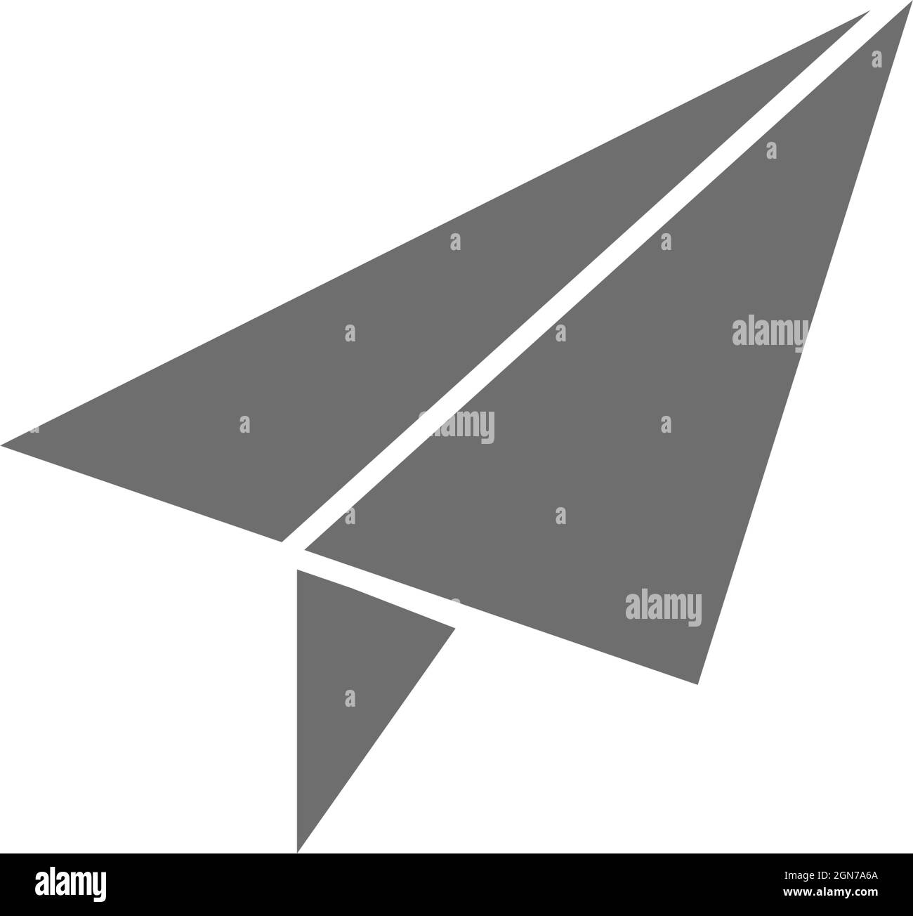 Paper plane, post, communication grey icon. Isolated on white ...