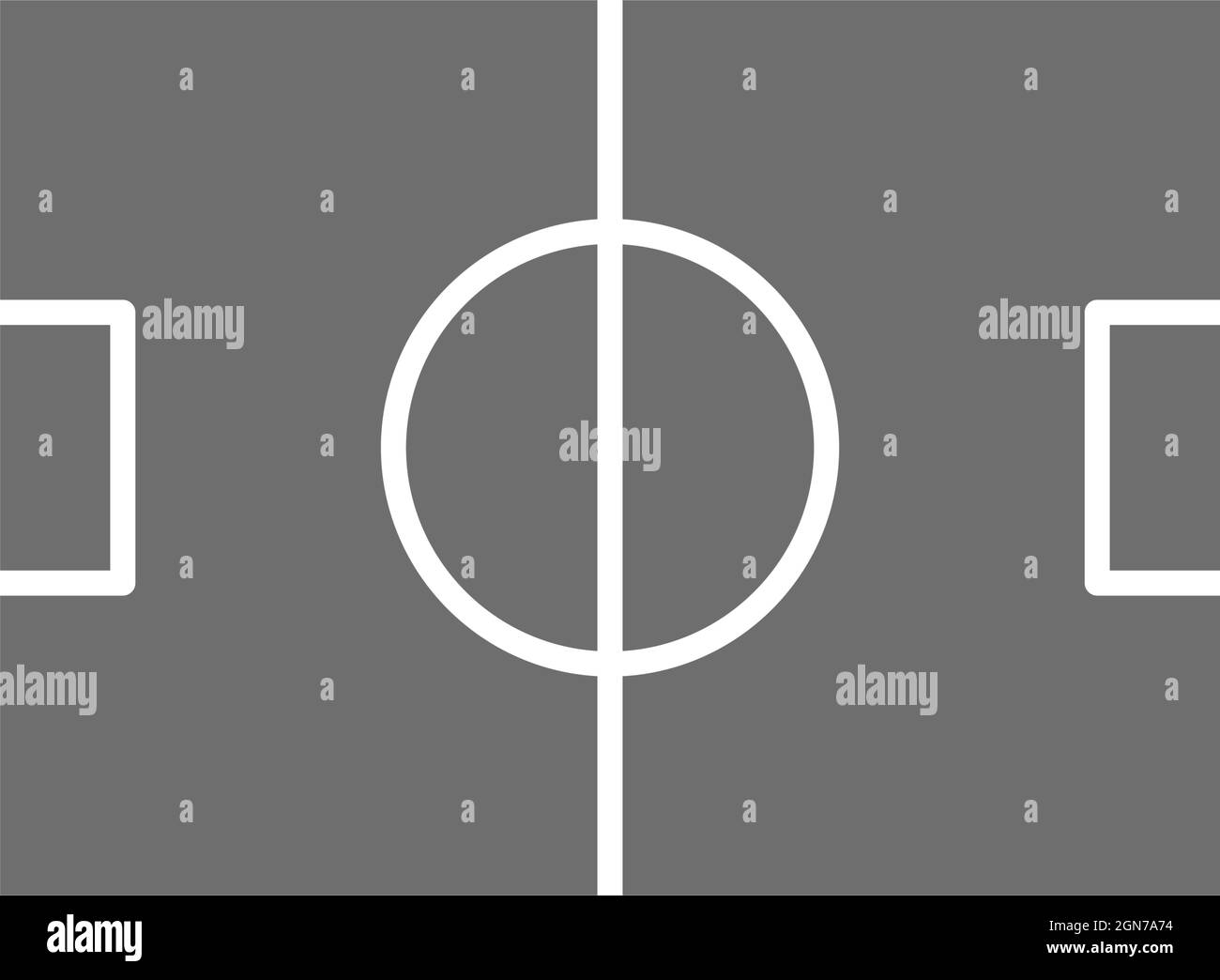 Soccer field with markup grey icon. Isolated on white background Stock ...