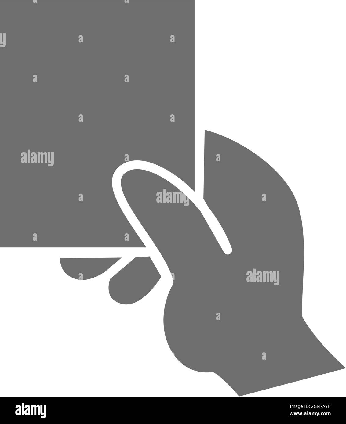 Vector hand showing card grey icon. Isolated on white background Stock ...