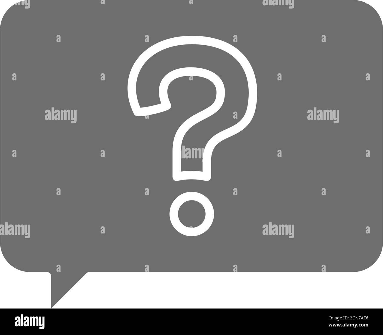 Message with question sign, frequently asked questions, faq grey icon ...