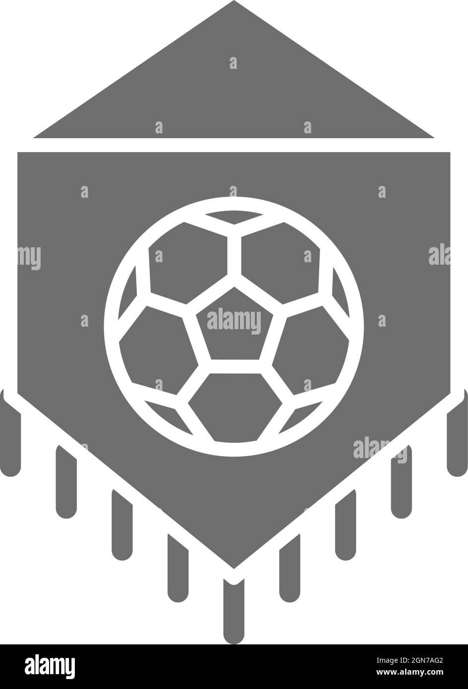 Banner with soccer ball grey icon. Isolated on white background Stock ...