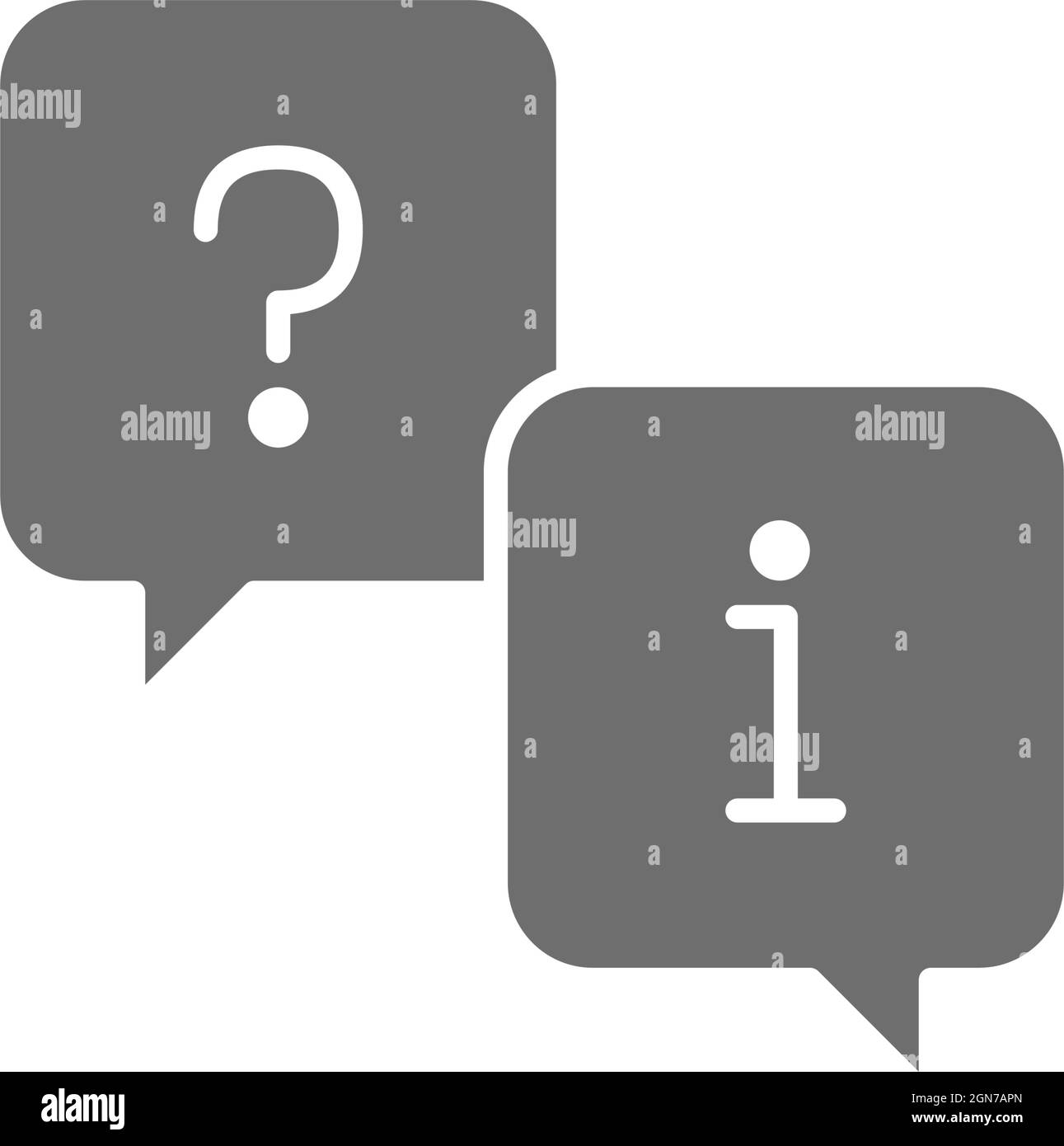 Chat cloud, faq mark with information sign grey icon Stock Vector Image ...