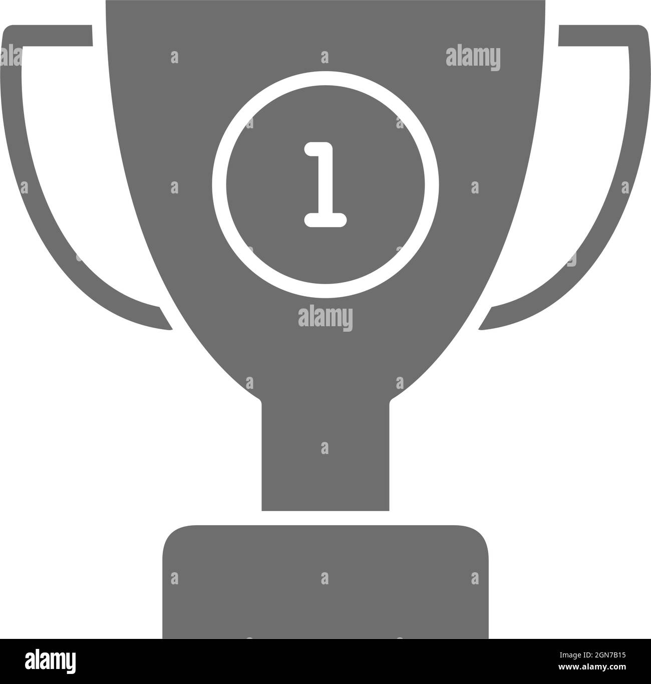 Vector first place trophy grey icon. Isolated on white background Stock ...