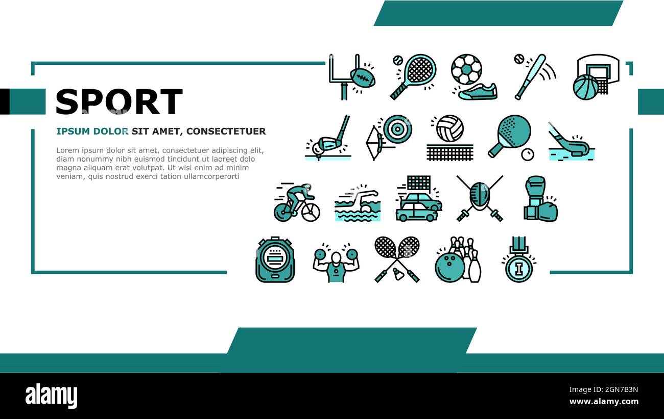 Sport Active Competitive Game Landing Header Vector Stock Vector Image ...