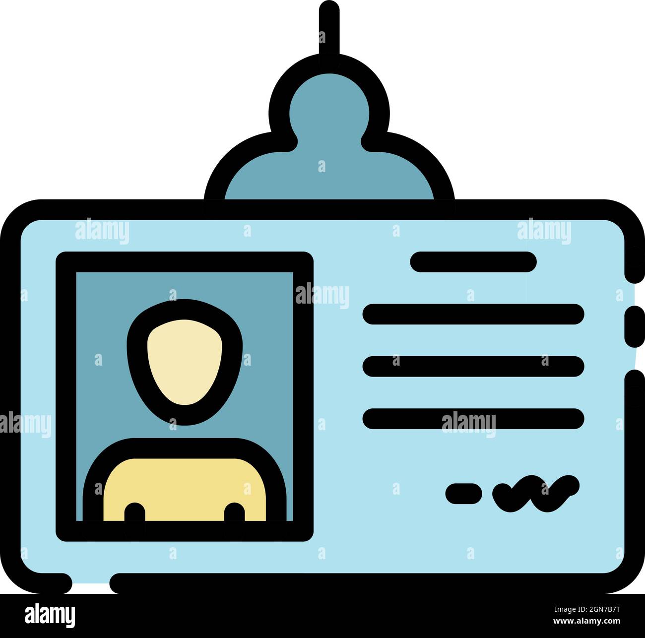 Personal id card icon. Outline personal id card vector icon color flat ...