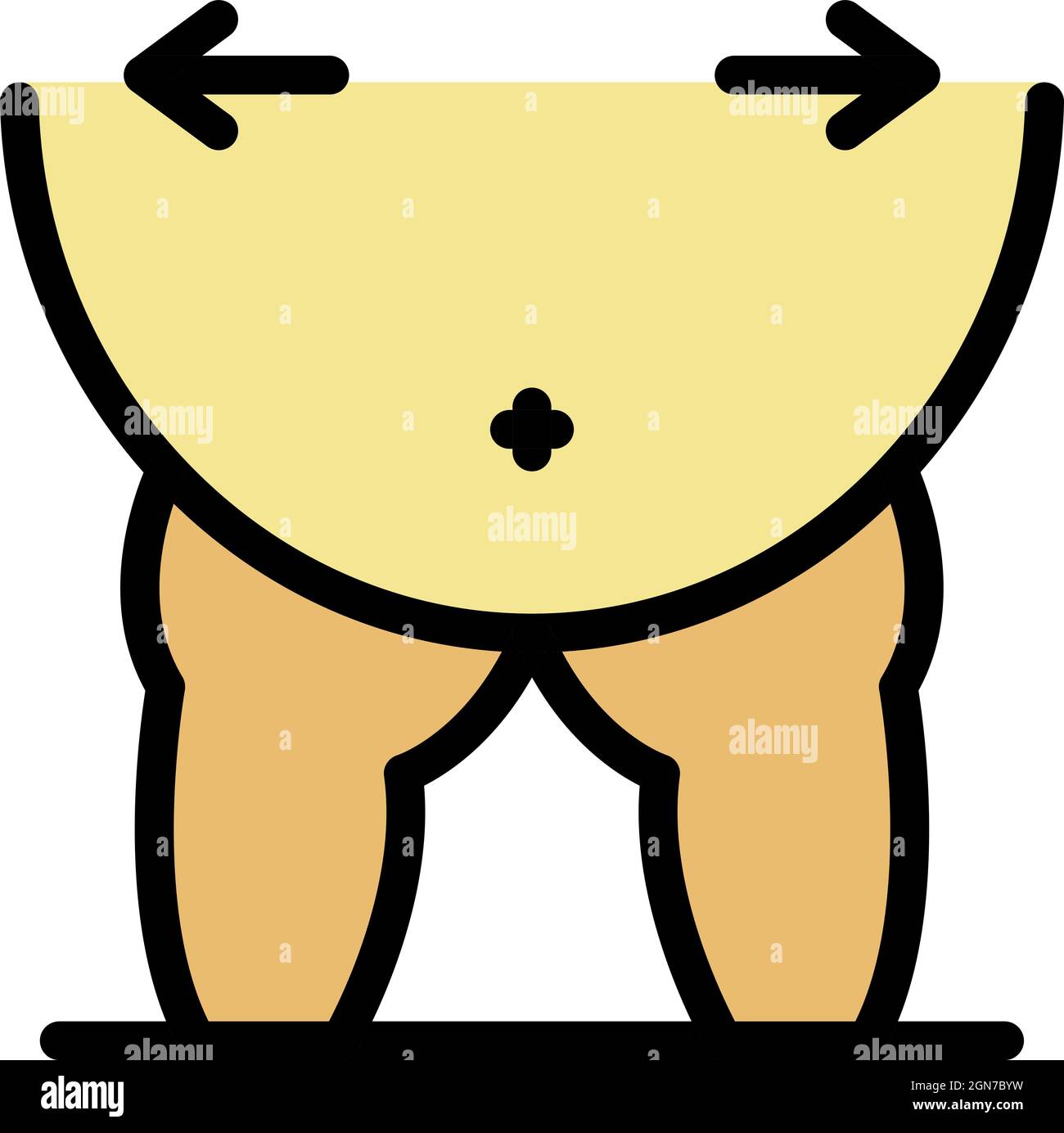 Body obesity icon. Outline body obesity vector icon color flat isolated ...