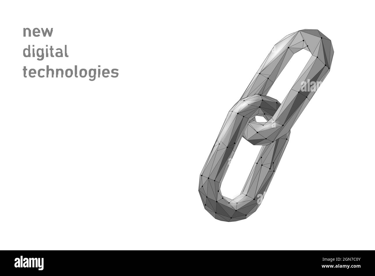 Blockchain link sign low poly design. Internet technology chain icon ...