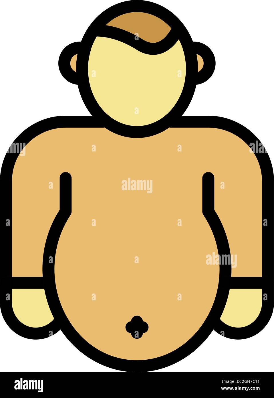 Student man overweight icon. Outline student man overweight vector icon ...