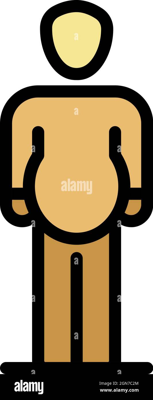 Child overweight icon. Outline child overweight vector icon color flat ...