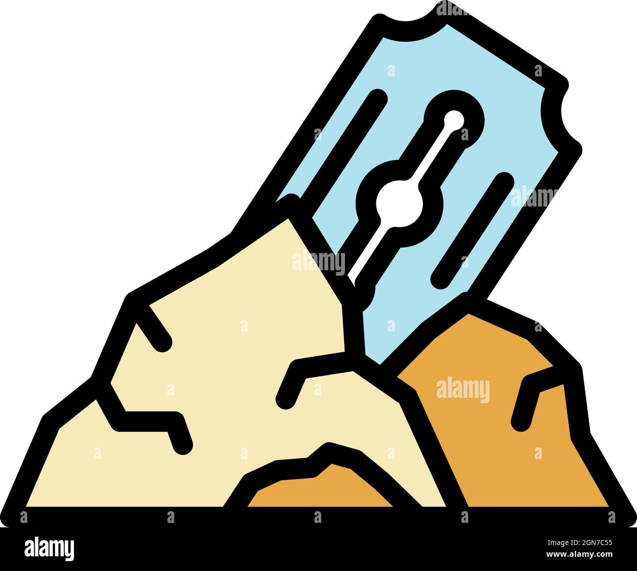 Powder addiction icon. Outline powder addiction vector icon color flat ...