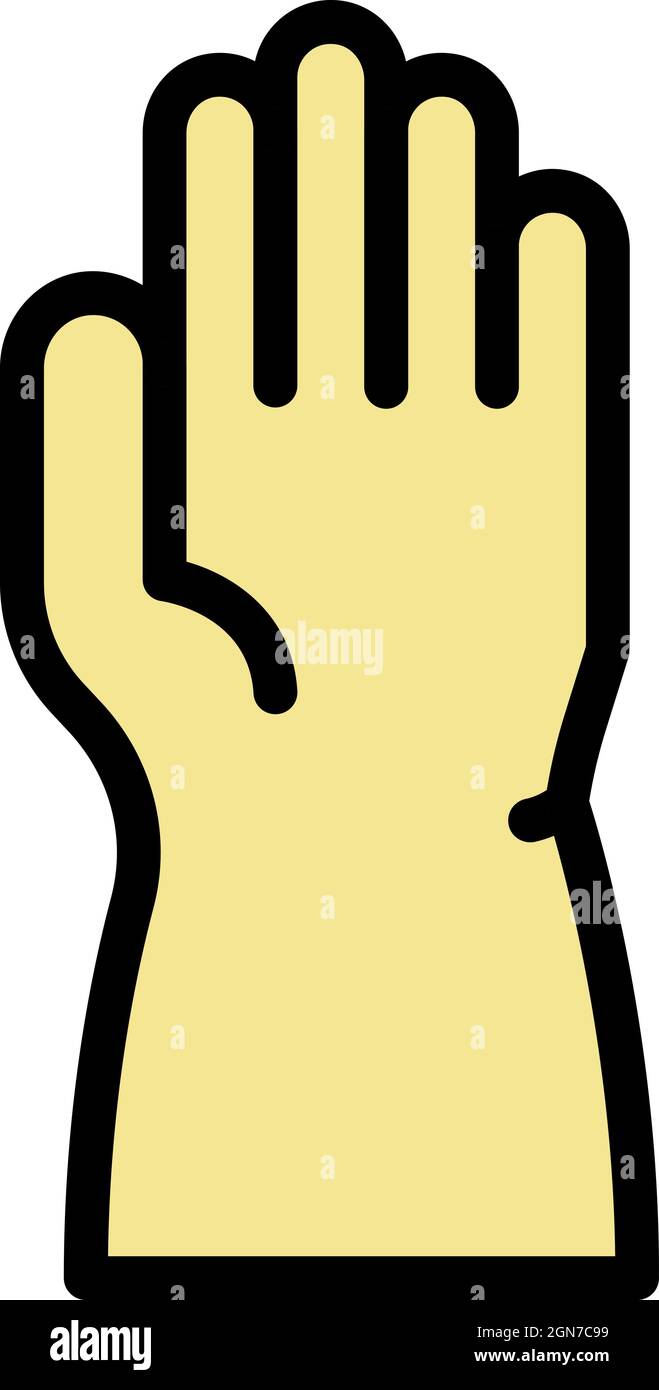Hand overweight icon. Outline hand overweight vector icon color flat ...