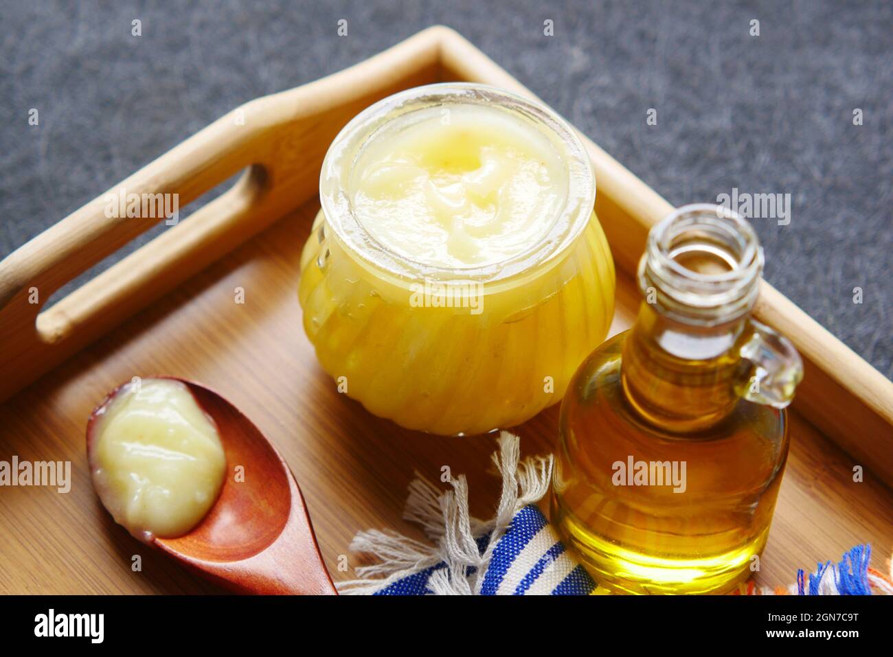 Golden ghee melted homemade hi-res stock photography and images - Alamy
