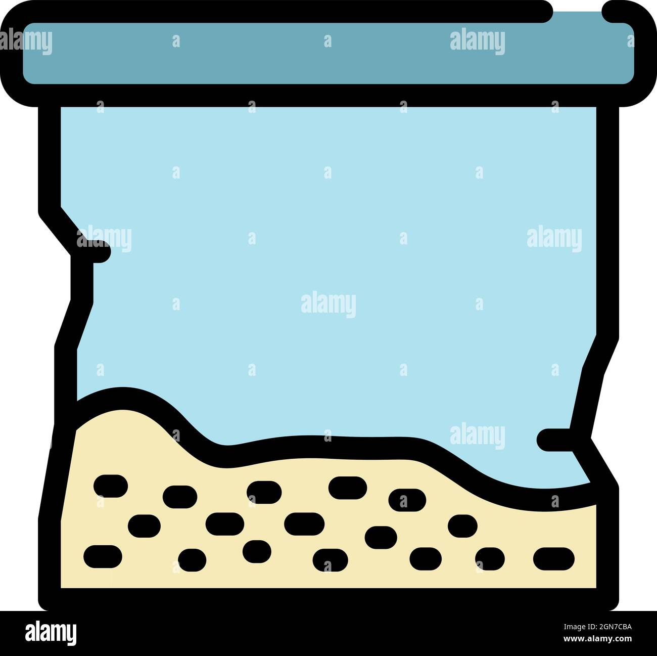 Drug powder package icon. Outline drug powder package vector icon color ...