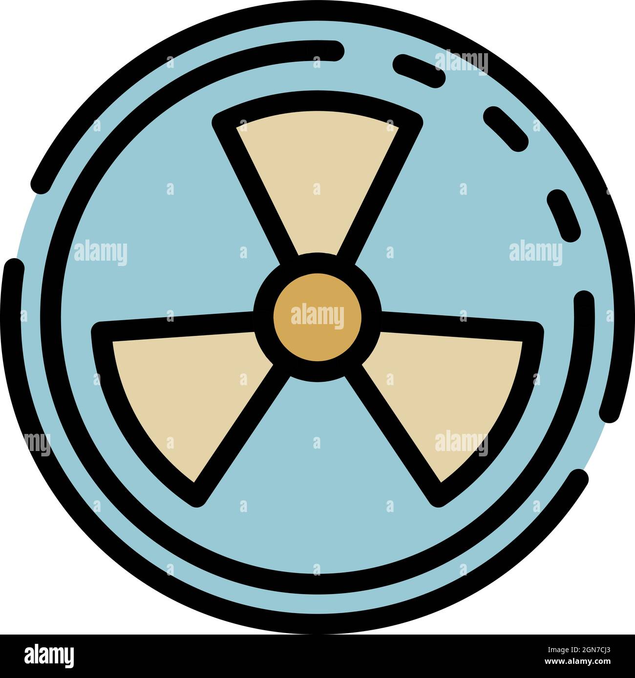 Radiation symbol icon. Outline radiation symbol vector icon color flat ...