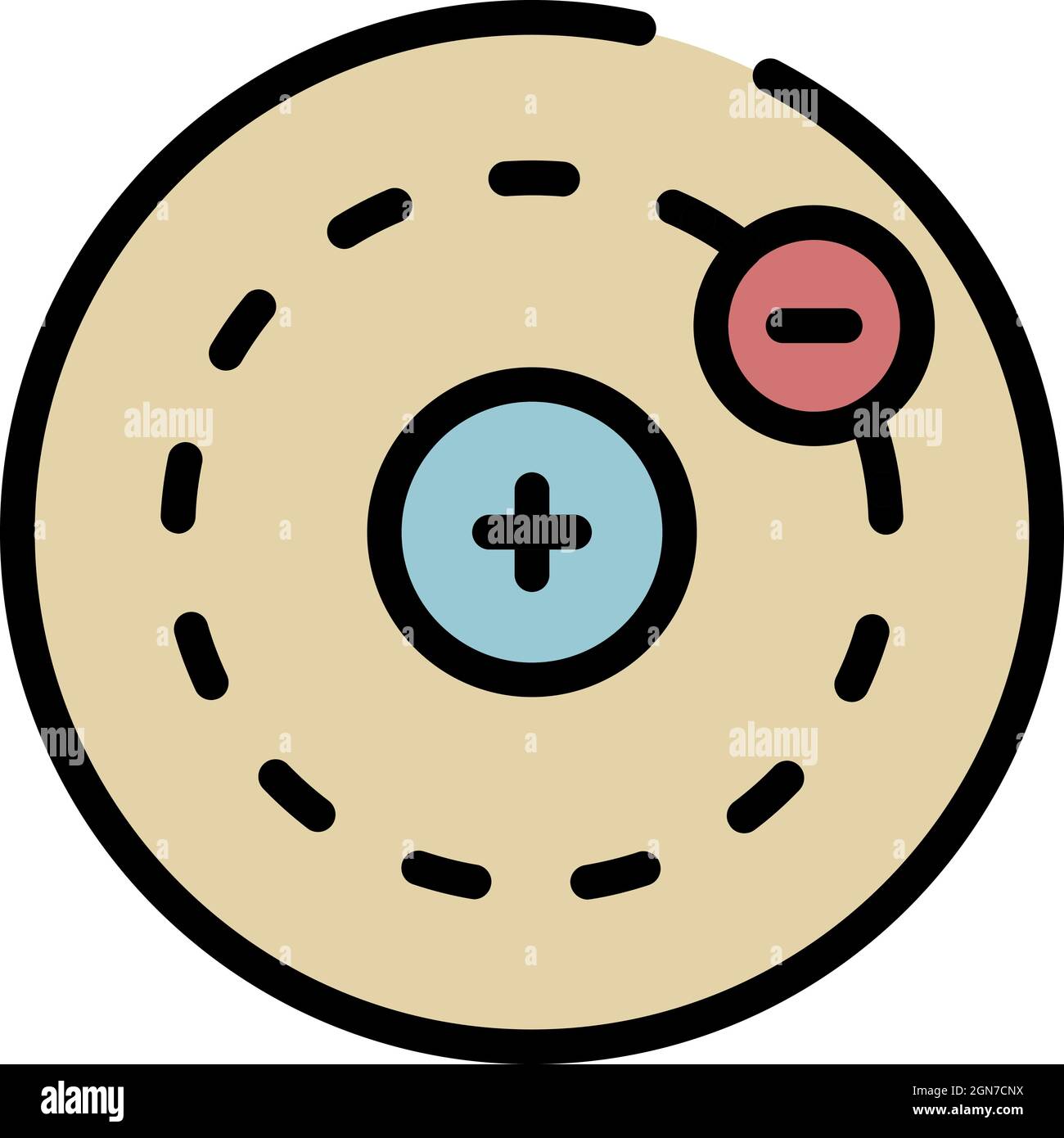 Electron charge icon. Outline electron charge vector icon color flat ...