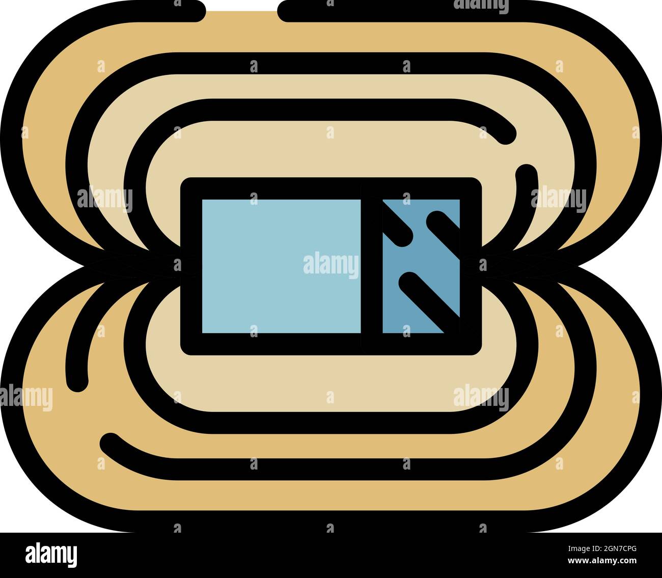 Magnetic field icon. Outline magnetic field vector icon color flat ...