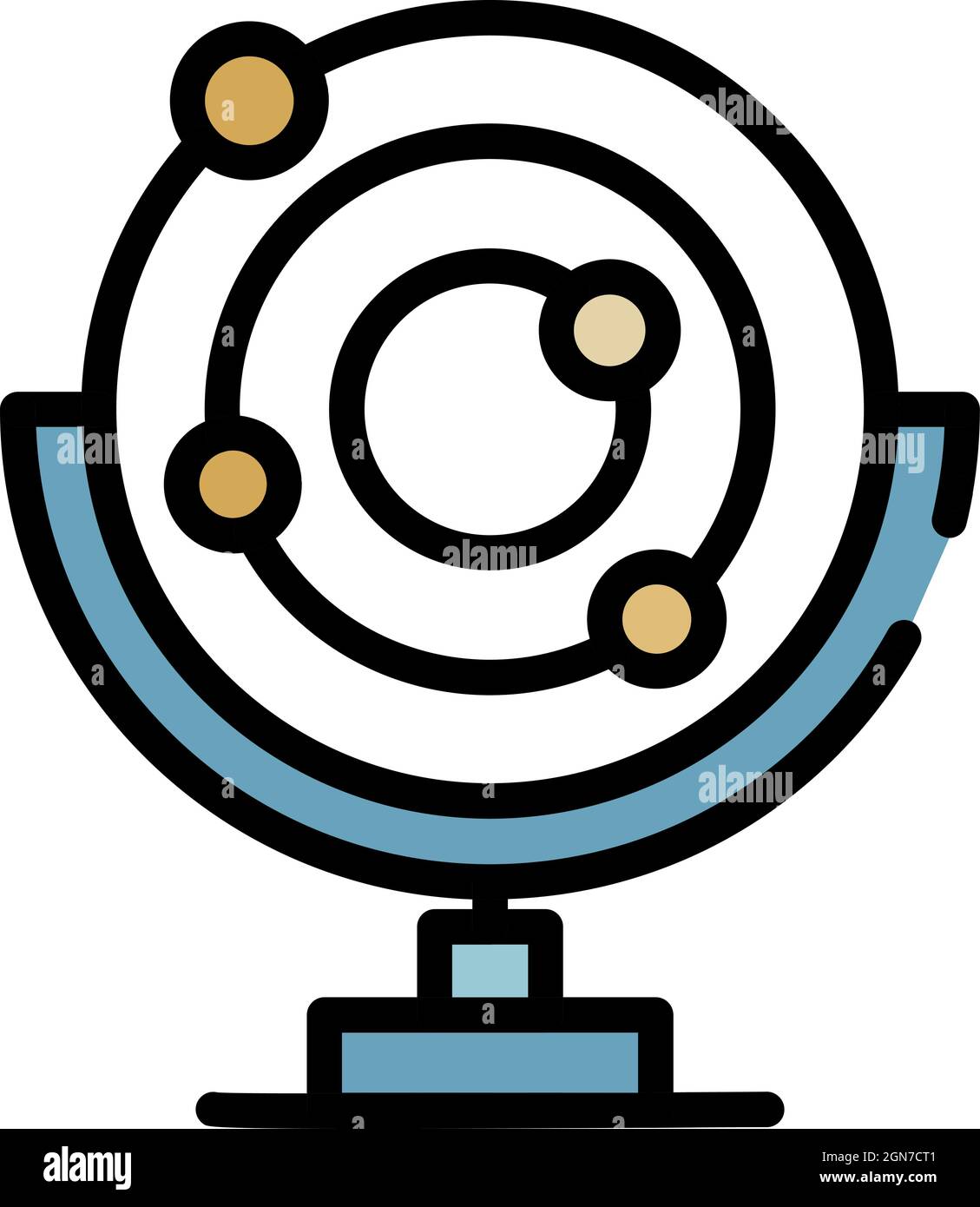 Electron motion model icon. Outline electron motion model vector icon ...