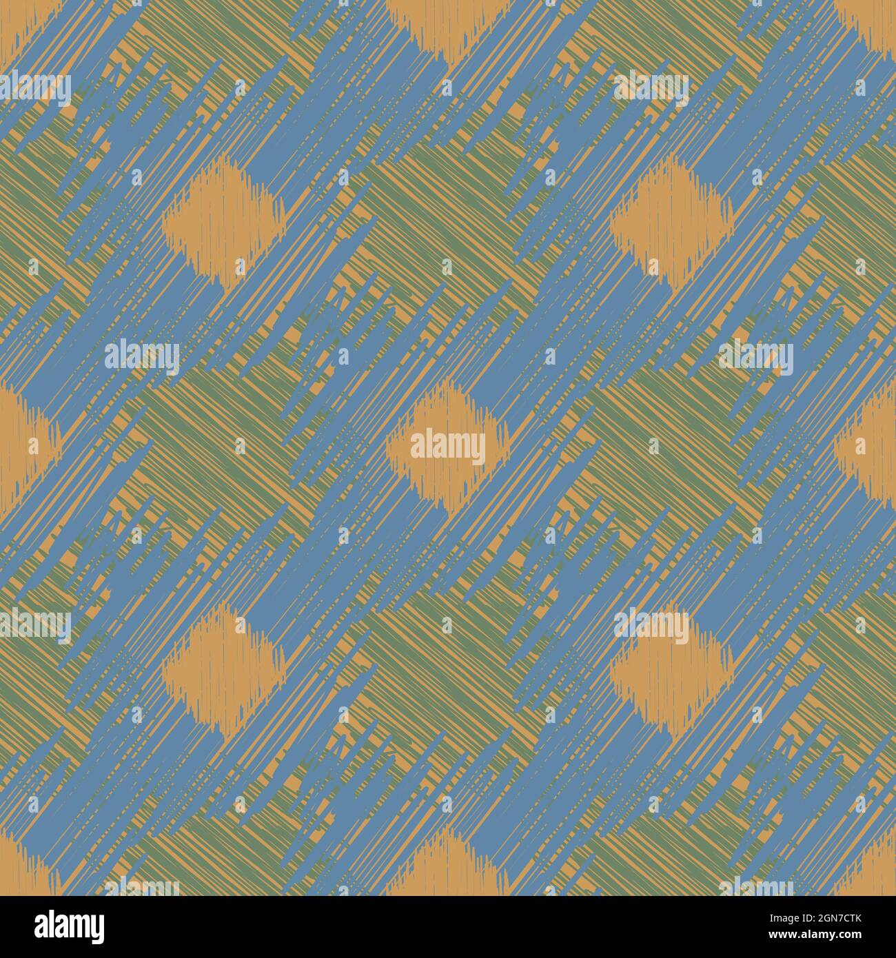 Shibori style ikat vector seamless vector pattern background. Scribbled ...