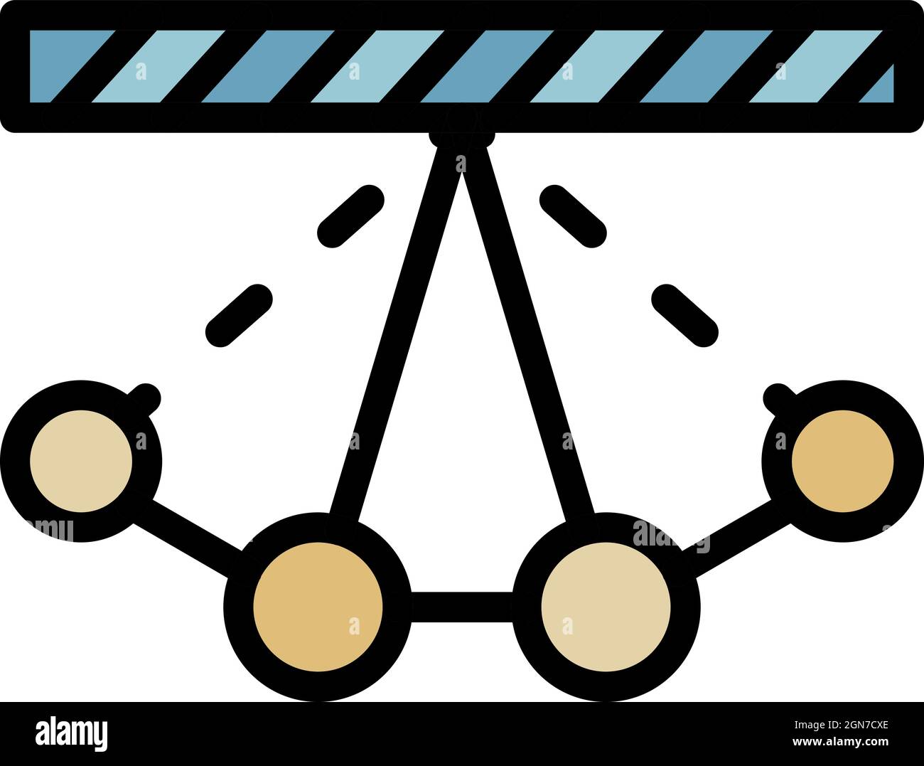 Swinging pendulum icon. Outline swinging pendulum vector icon color ...