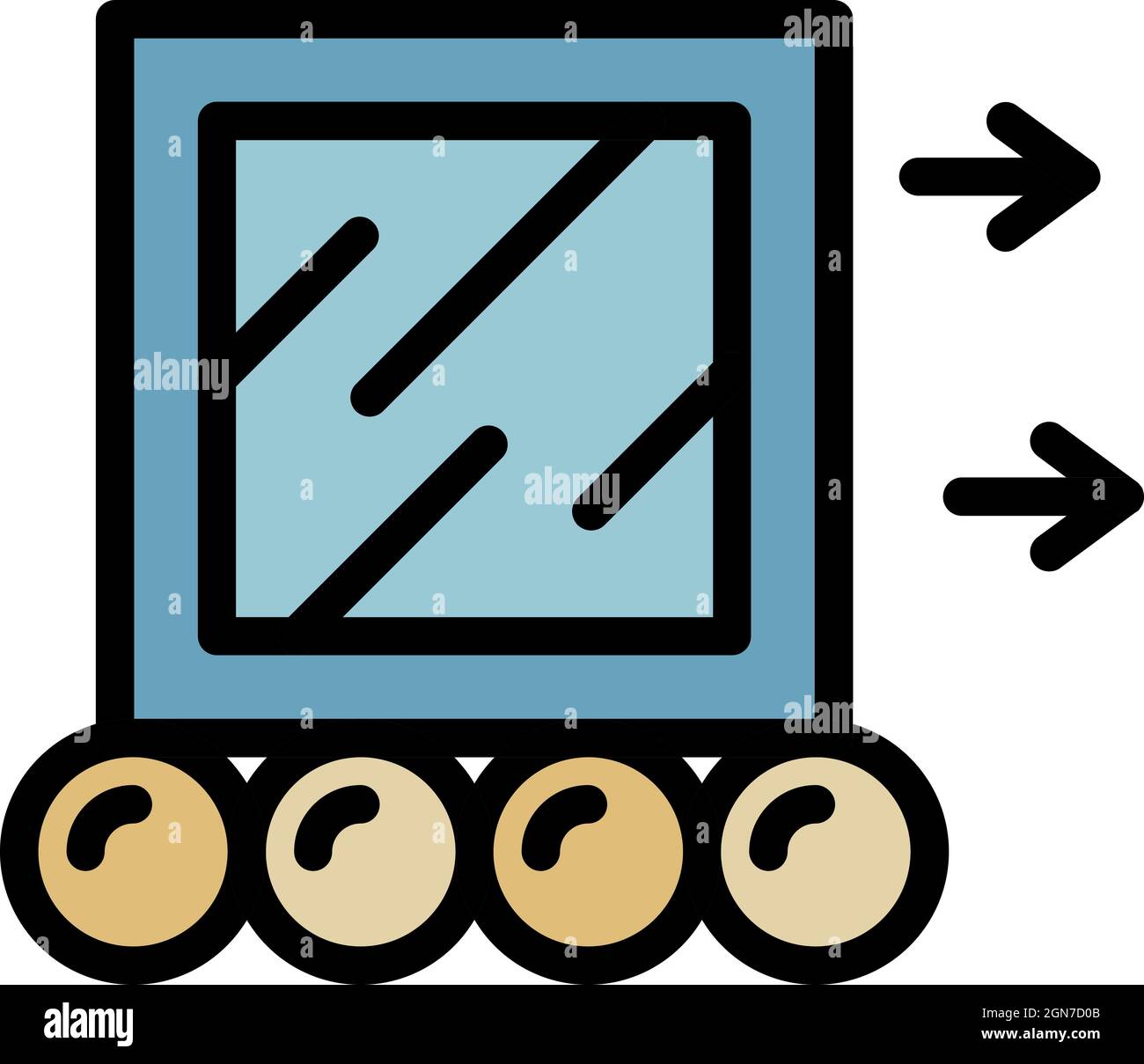 Moving a cube icon. Outline moving a cube vector icon color flat ...