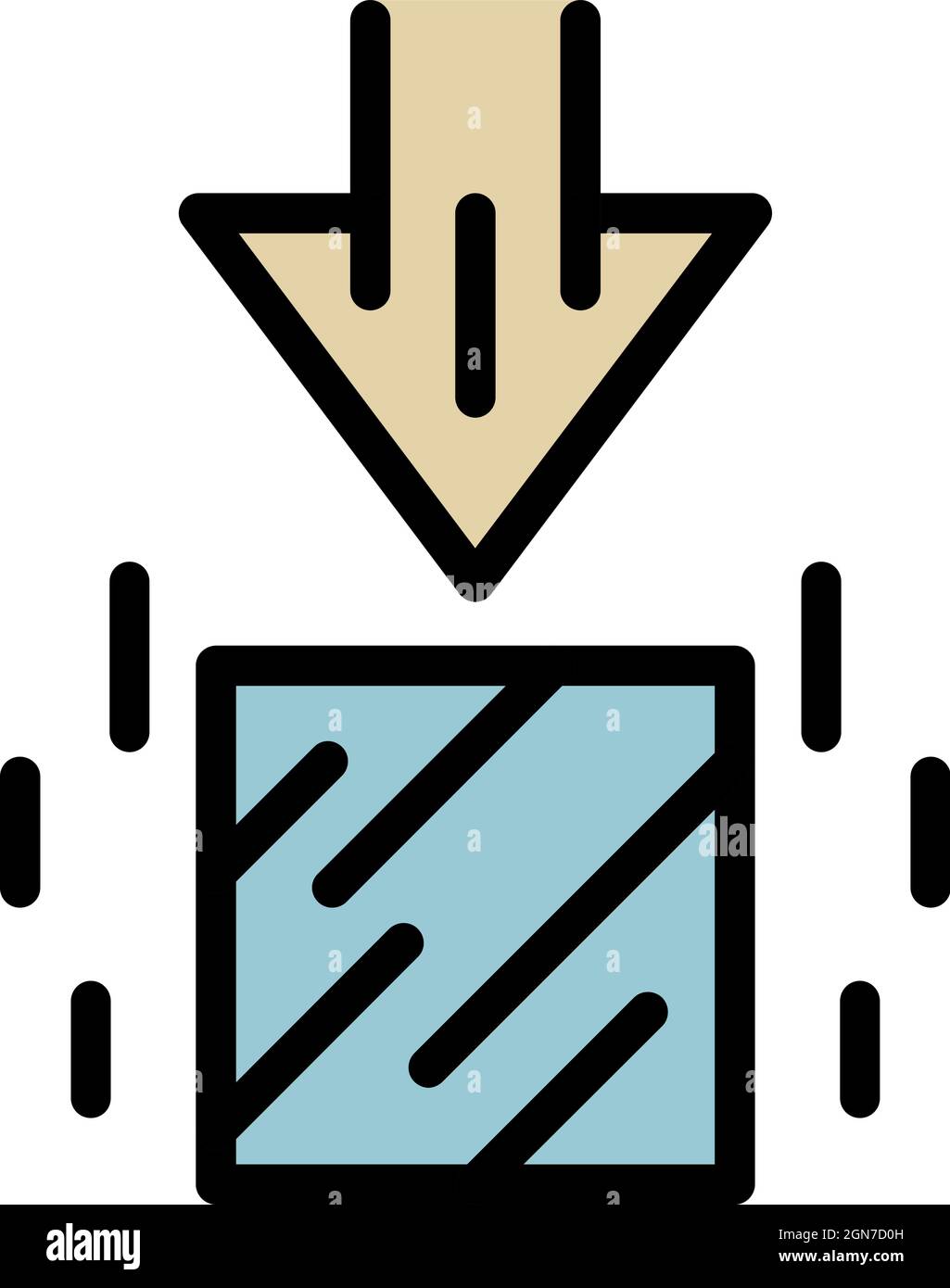 Force of gravity icon. Outline force of gravity vector icon color flat ...