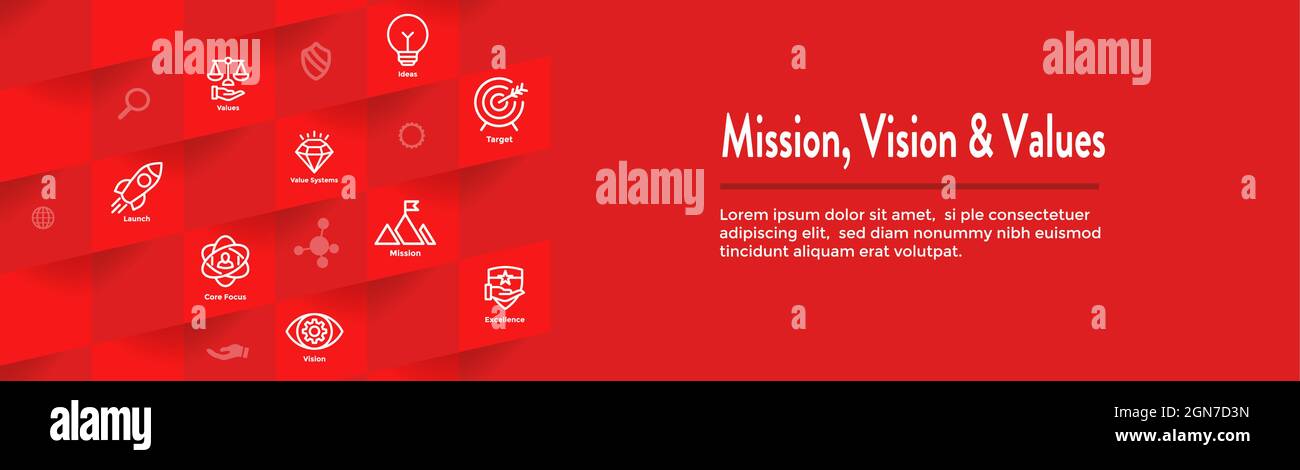 Mission Vision and Values Web Header & Icon Set Stock Vector Image ...