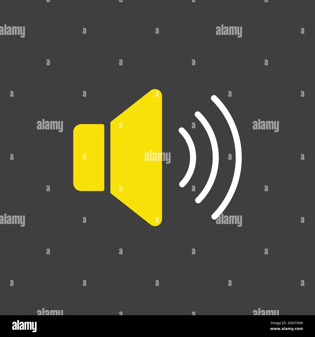 Max volume high vector glyph icon on dark background. Graph symbol for ...