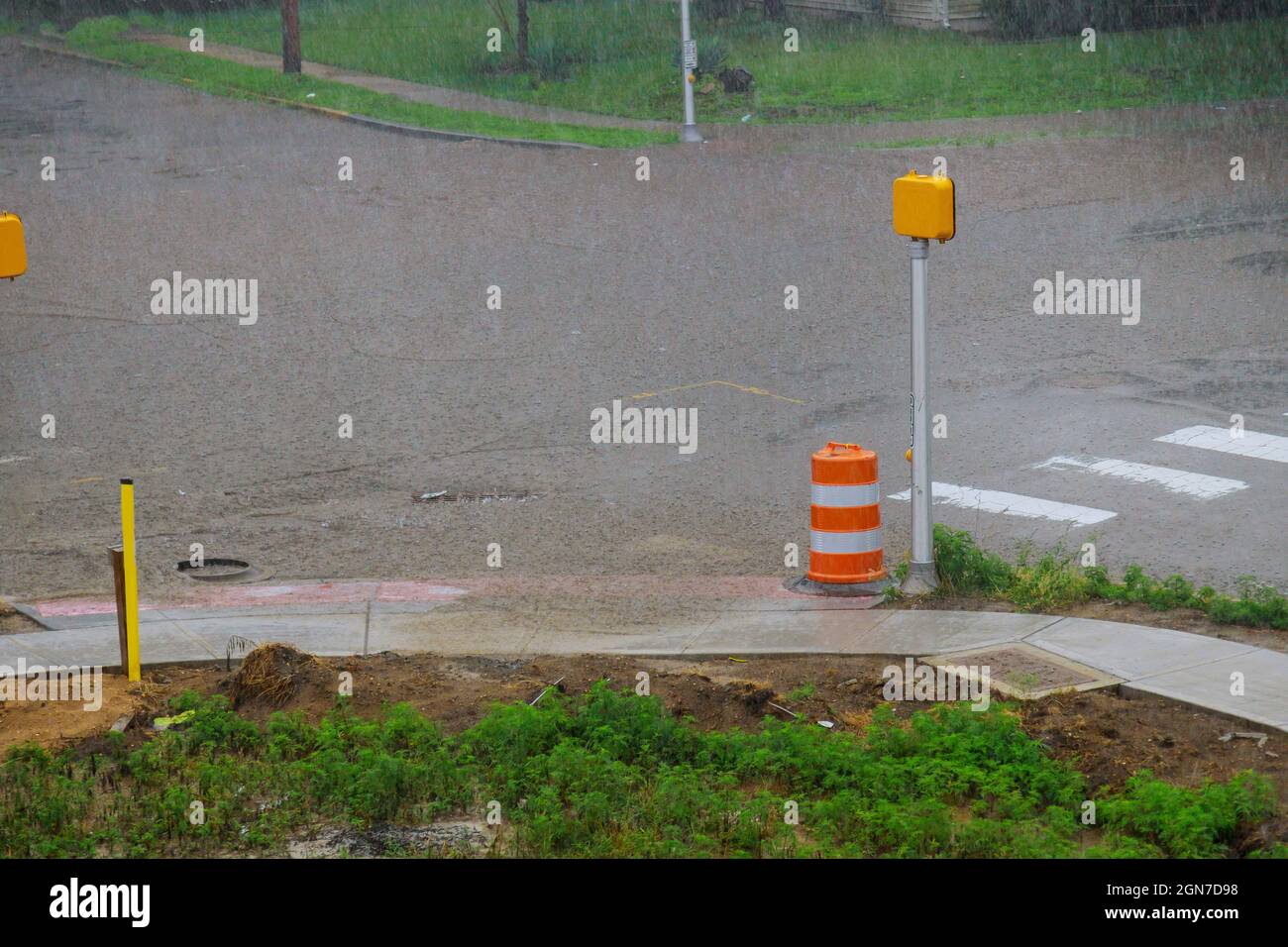 Flow of water during a strong hurricane in storm flow of water during ...