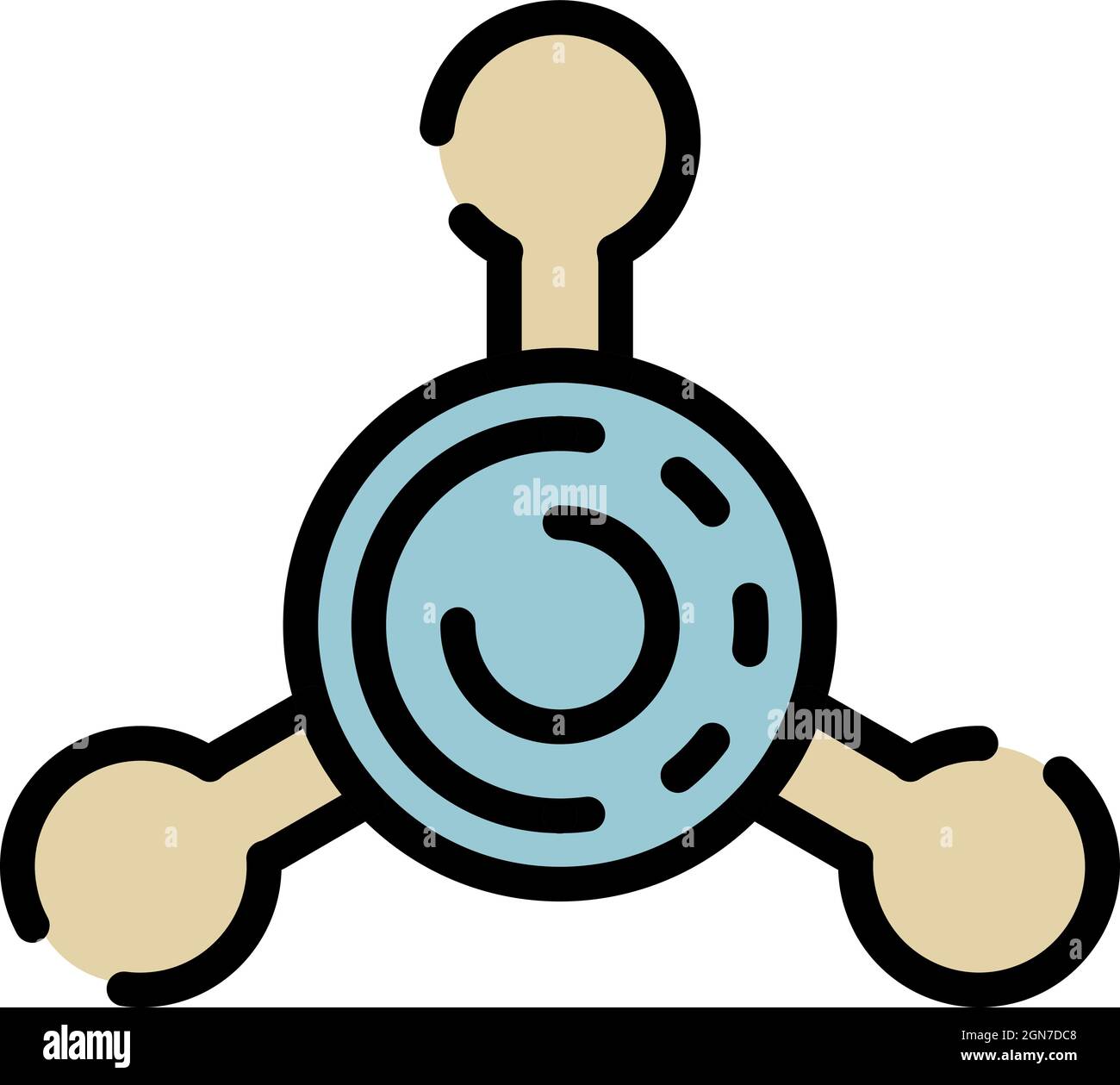 Ion schematic icon. Outline ion schematic vector icon color flat ...