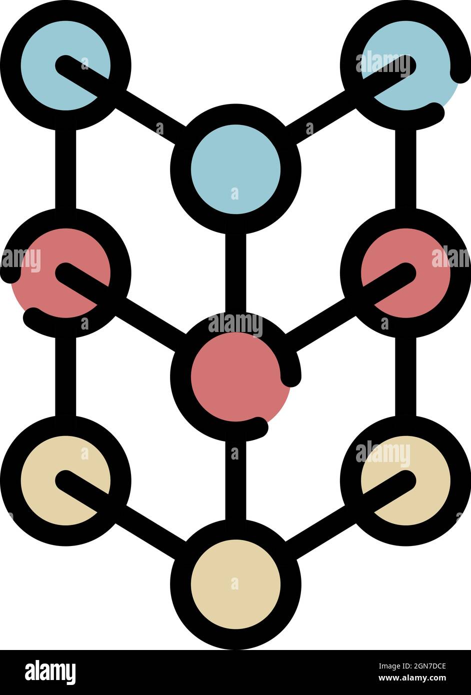 Molecular lattice icon. Outline molecular lattice vector icon color ...
