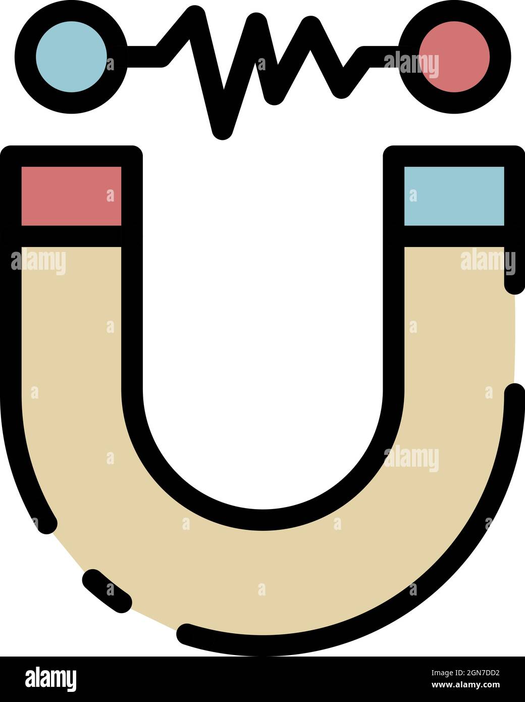 Electromagnet Icon Outline Electromagnet Vector Icon Color Flat