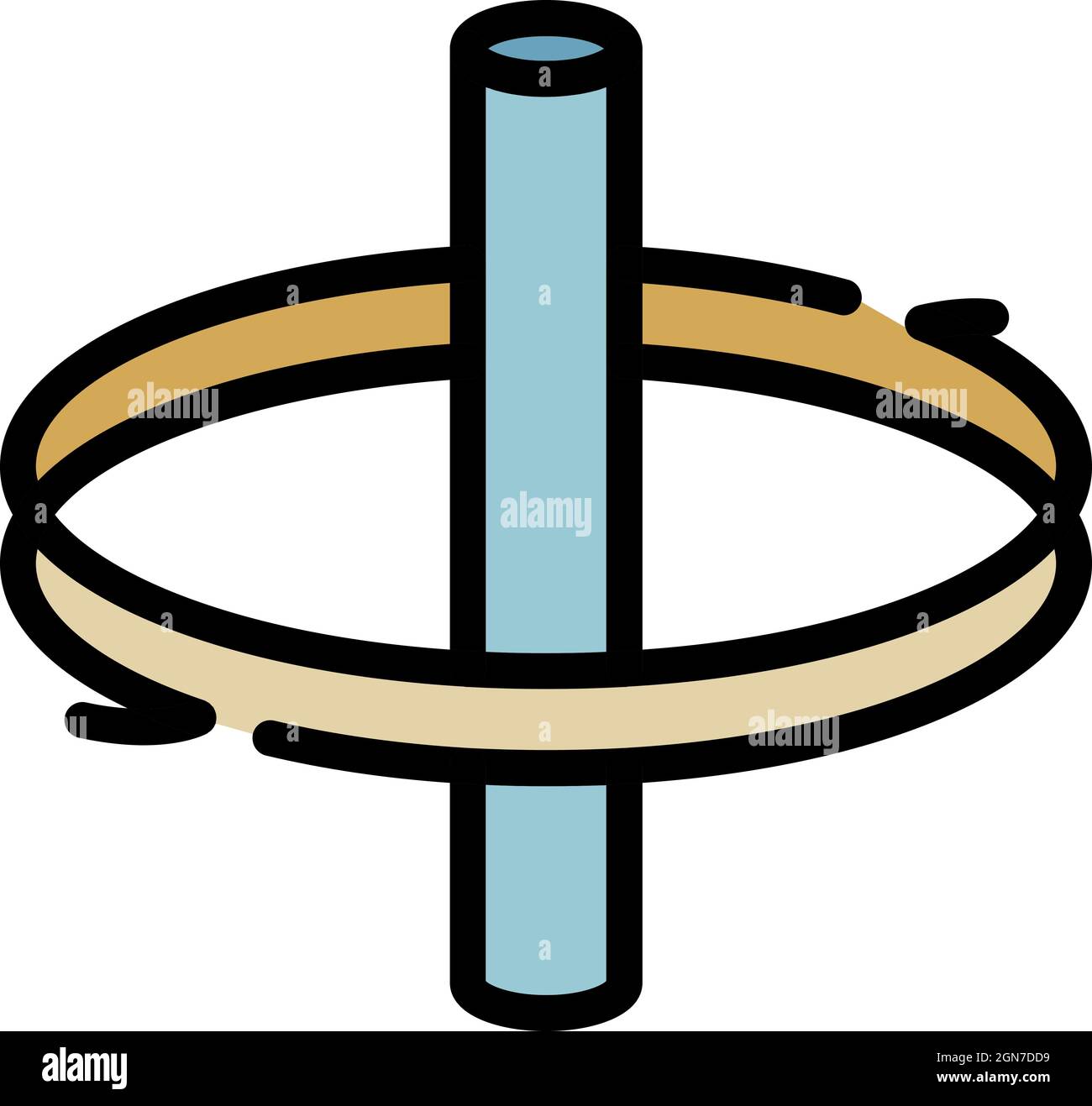 Rotation Around Axis Icon Outline Rotation Around Axis Vector Icon Color Flat Isolated Stock