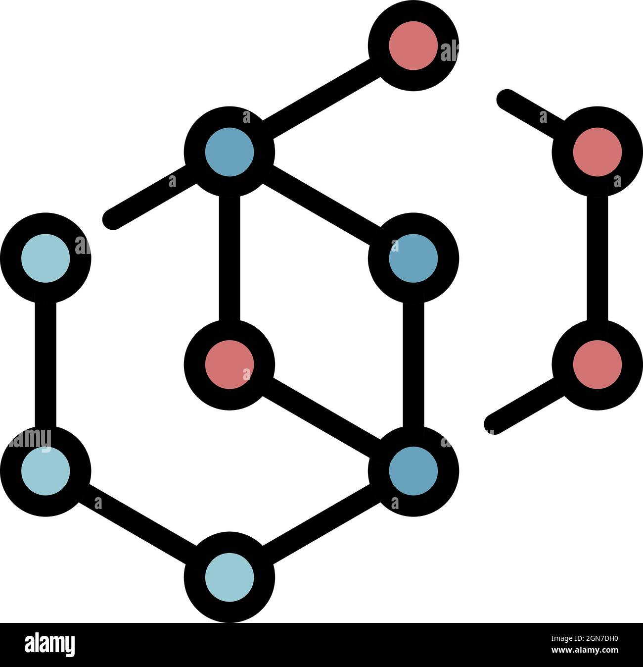 Molecular compound icon. Outline molecular compound vector icon color ...