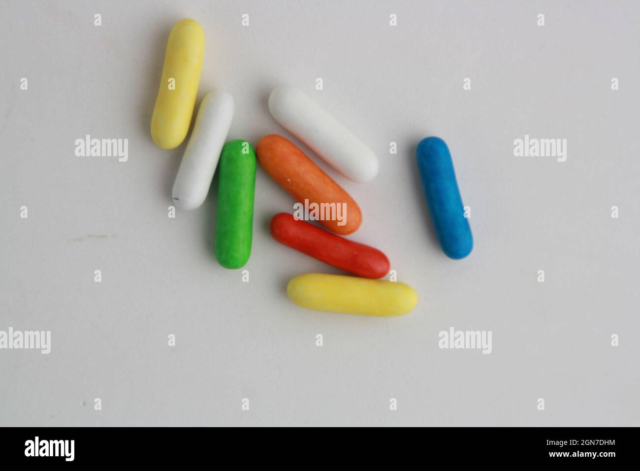 Fruit-flavored colorful candy jelly bean gummies Stock Photo - Alamy