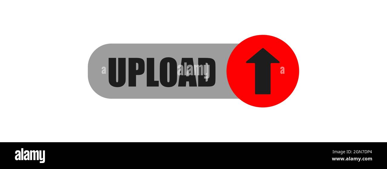 Upload button isolated on white background Stock Vector Image & Art - Alamy