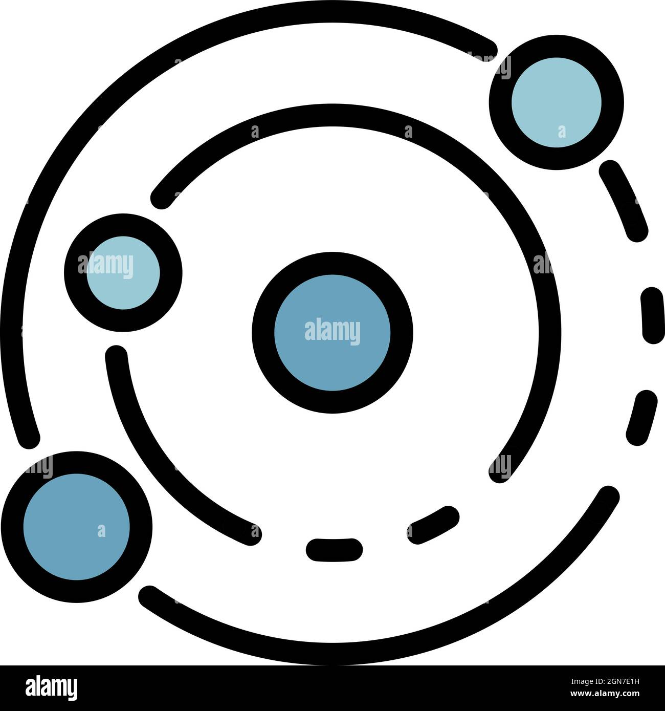 Model of planetary motion icon. Outline model of planetary motion ...