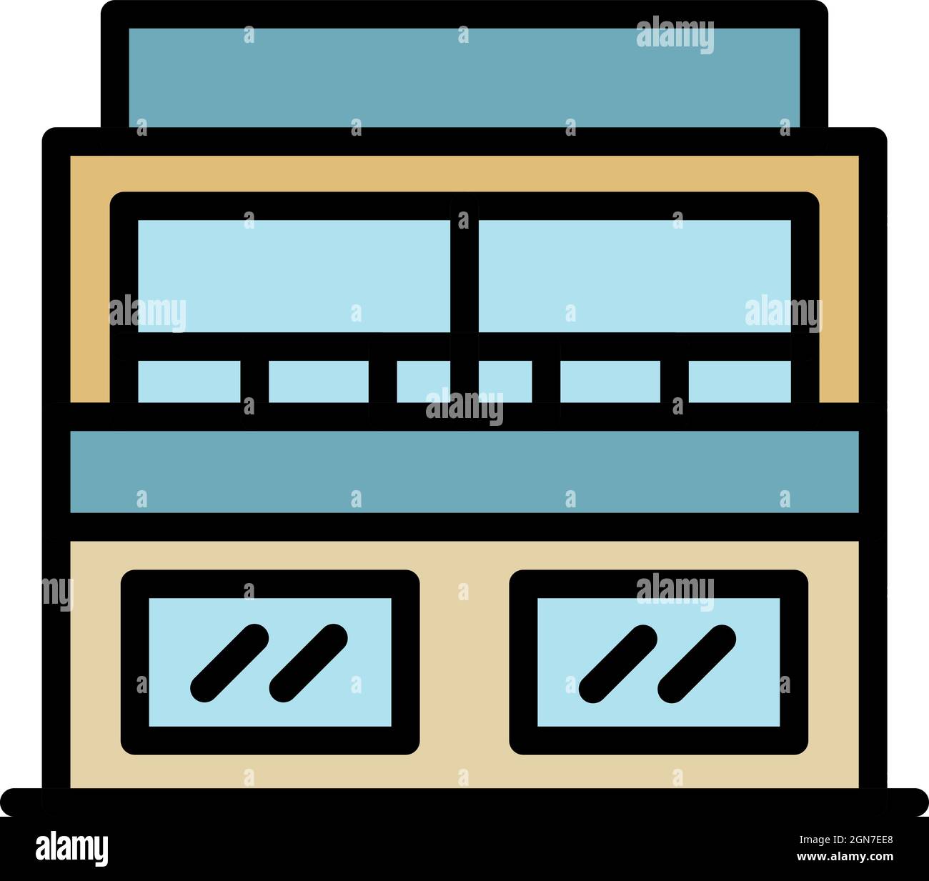 Futuristic house icon. Outline futuristic house vector icon color flat ...