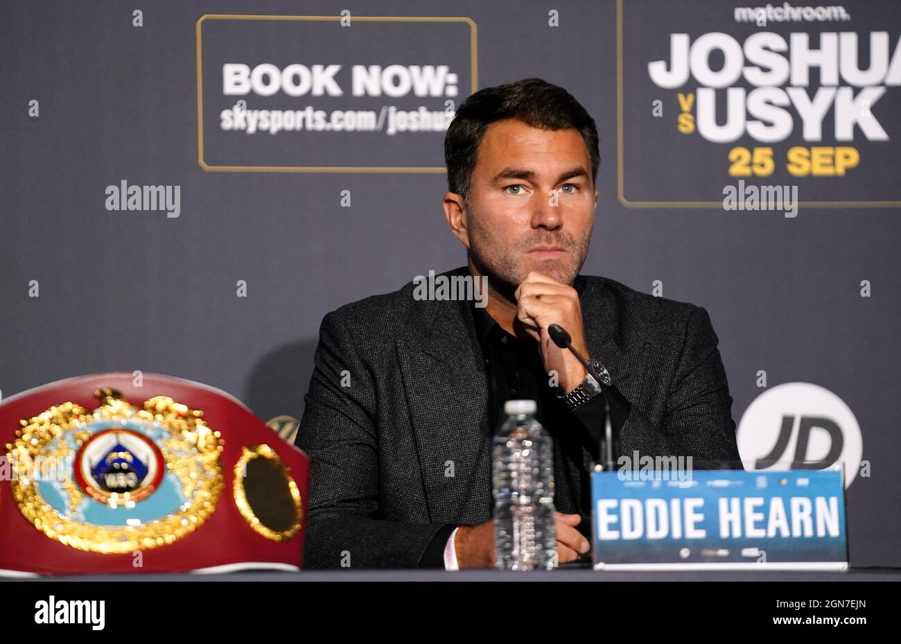 Chairman of Matchroom Boxing Eddie Hearn during a press conference at ...