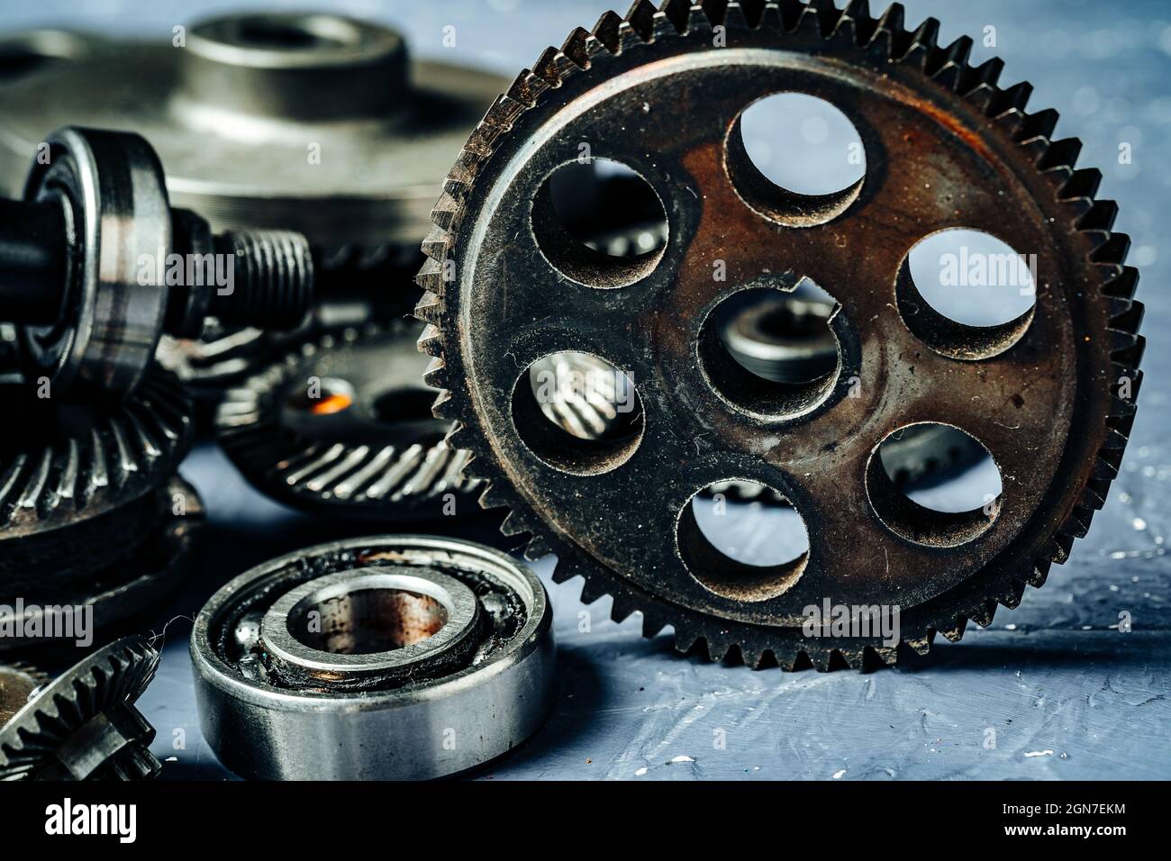 Gears from an old industrial machine Stock Photo - Alamy