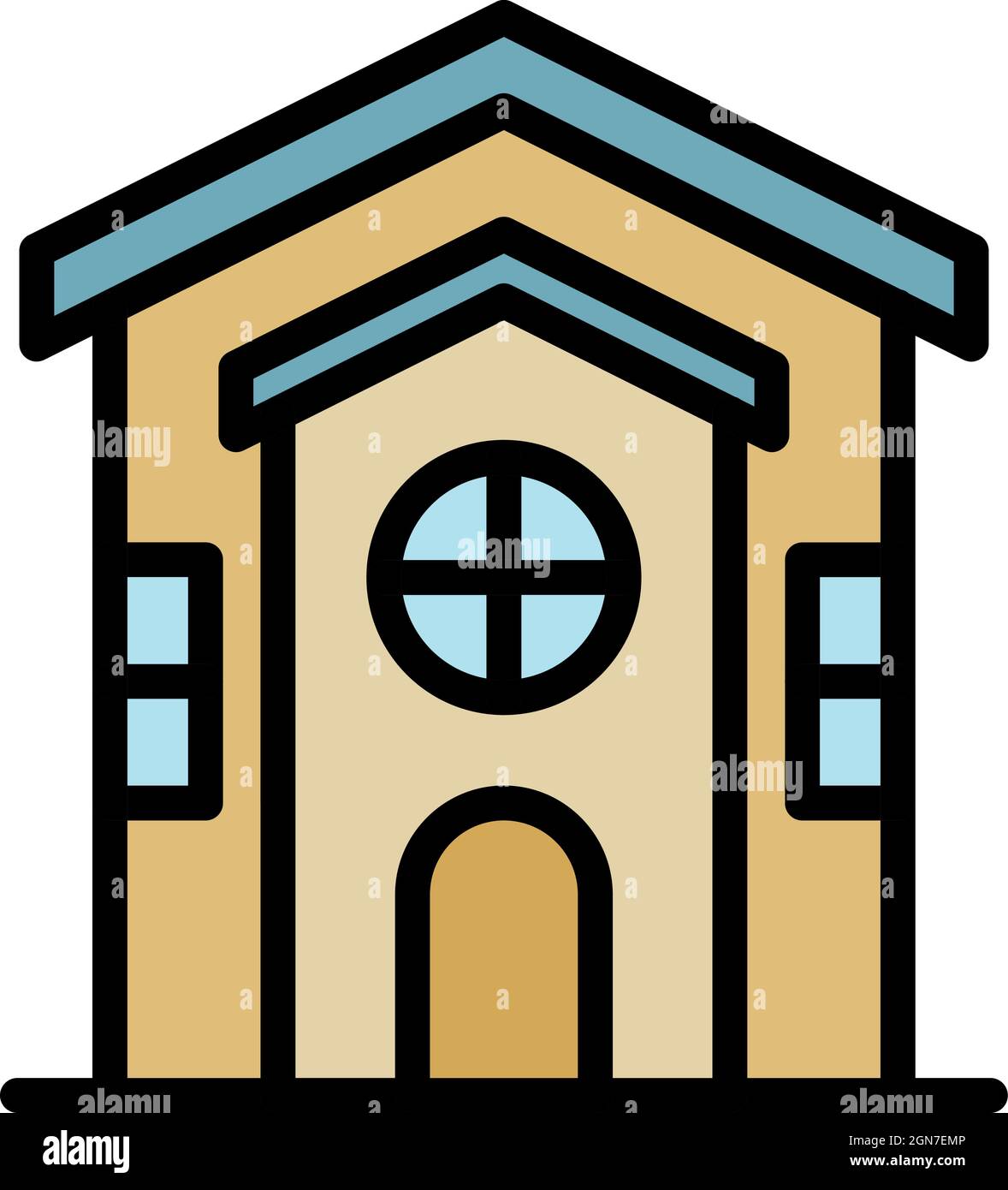 House view from the front icon. Outline house view from the front ...