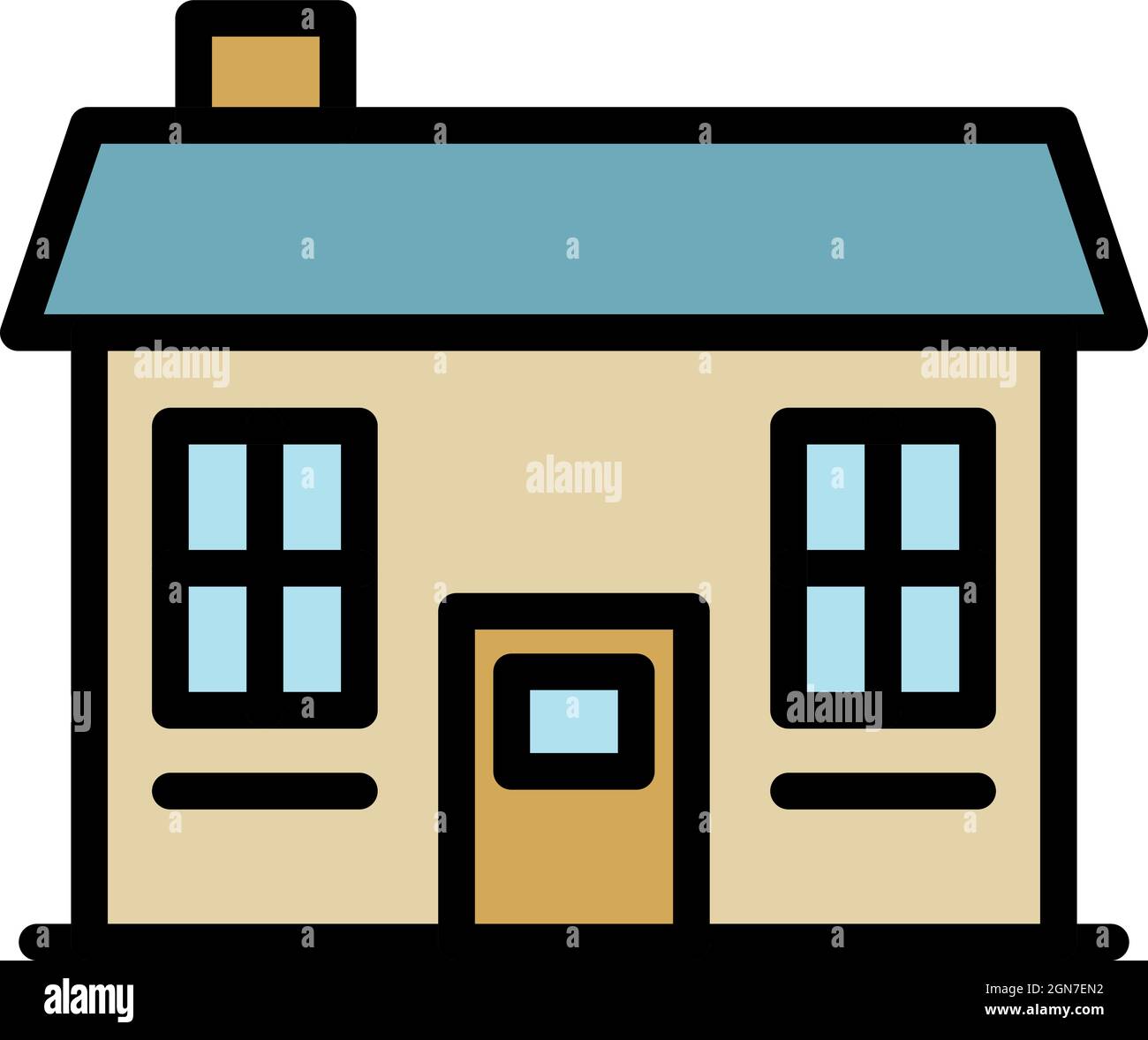 Small cottage icon. Outline small cottage vector icon color flat ...
