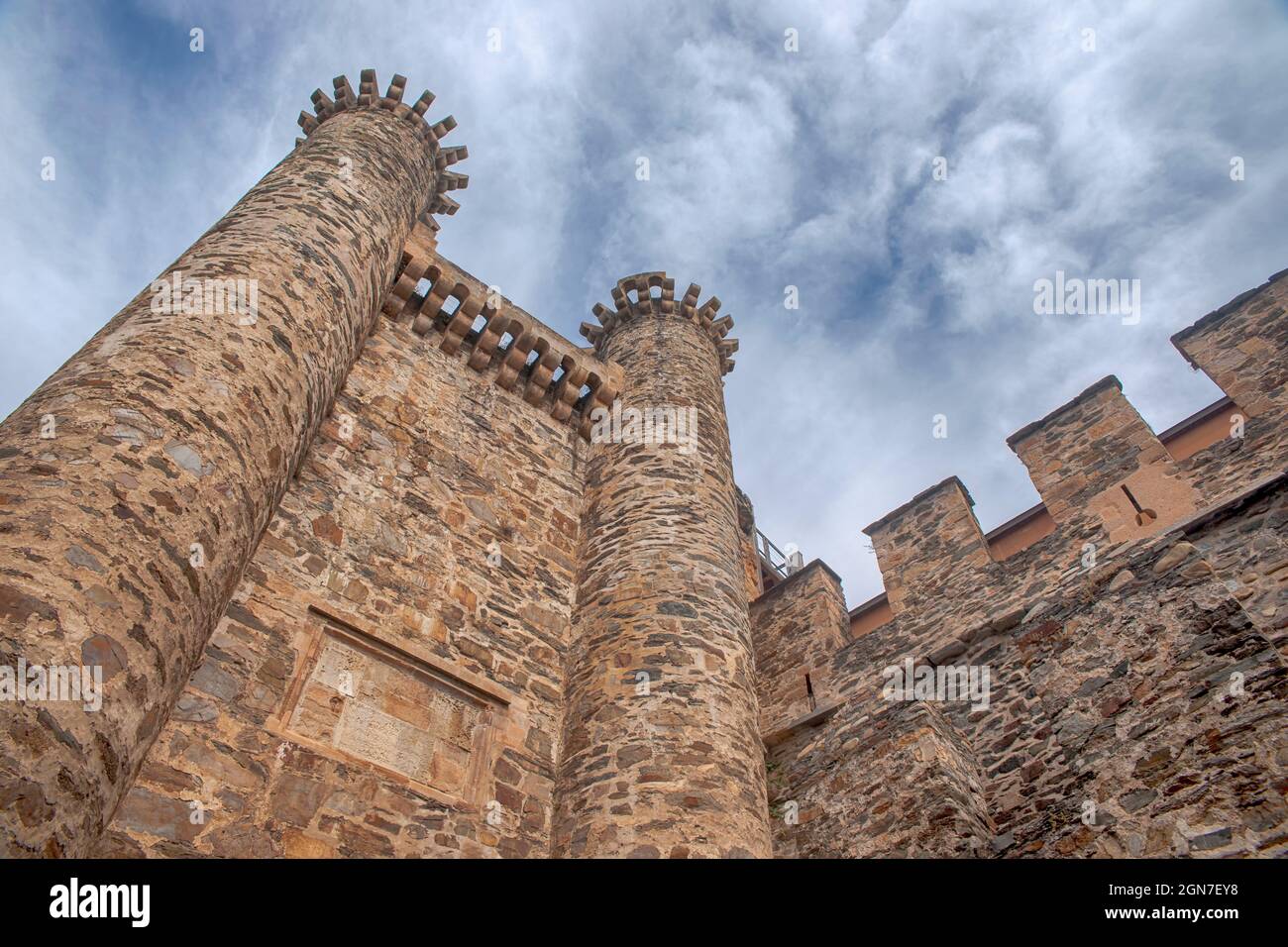 beautiful Templar castle in Ponferrada Spain Stock Photo - Alamy