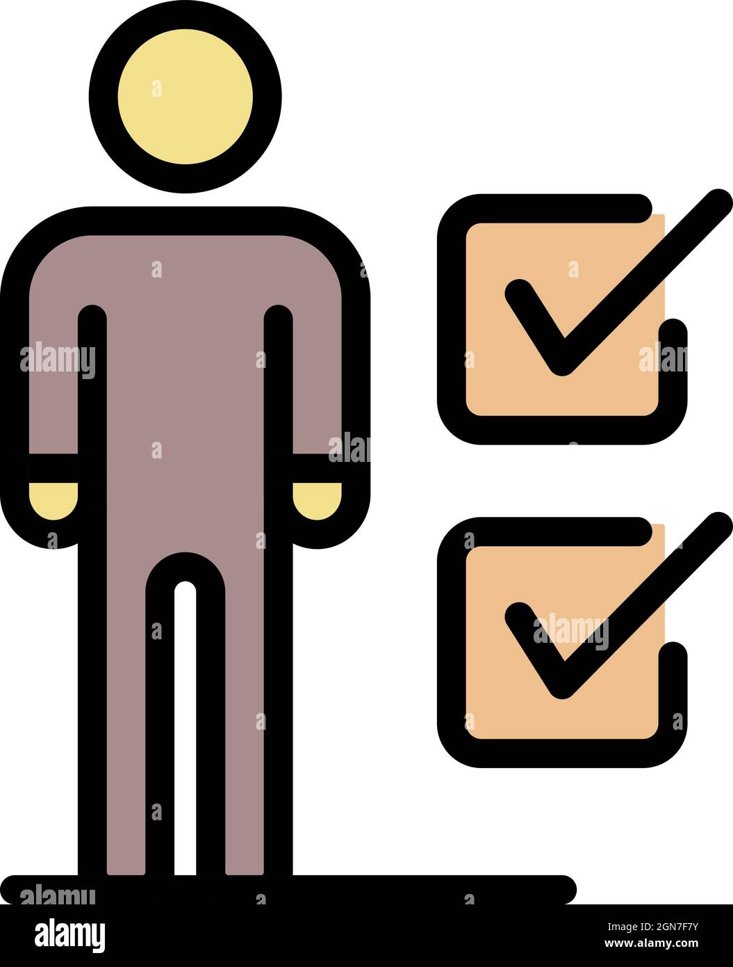 Human figure and checkboxes icon. Outline human figure and checkboxes ... Human figure and checkboxes icon. Outline human figure and checkboxes ...