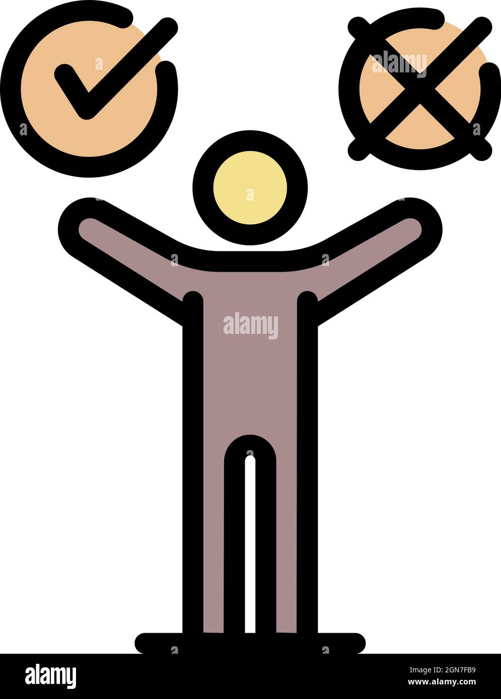 Consumer choice icon. Outline consumer choice vector icon color flat ...