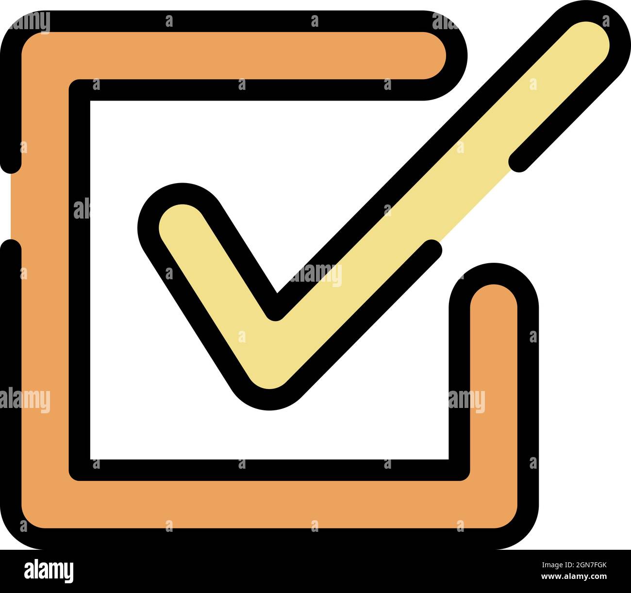 Checkbox closeup icon. Outline checkbox closeup vector icon color flat ...