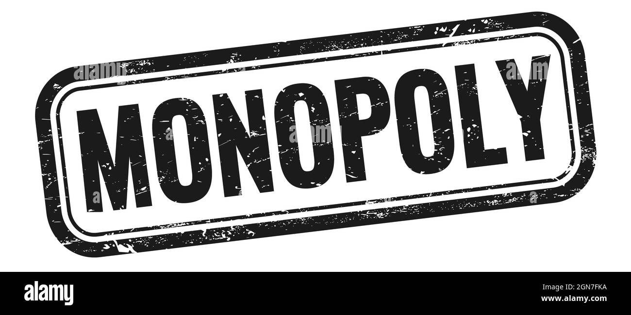 MONOPOLY text on black grungy vintage rectangle stamp Stock Photo - Alamy