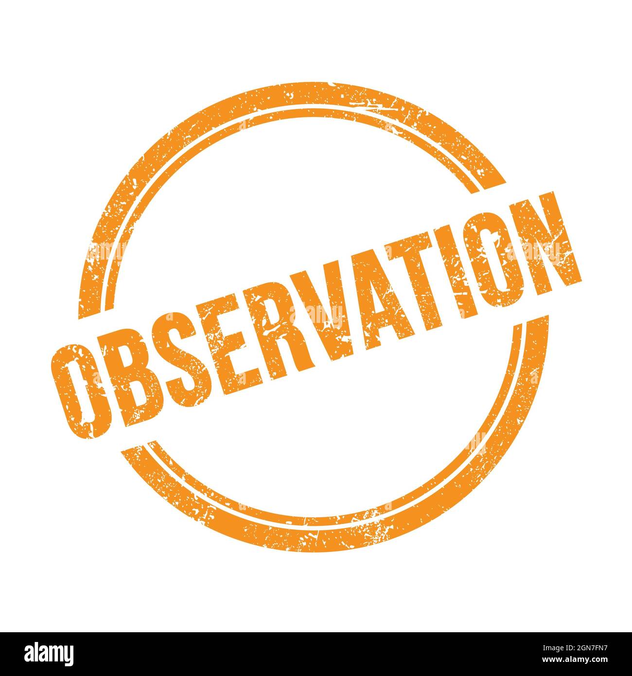 OBSERVATION text written on orange grungy vintage round stamp Stock ...